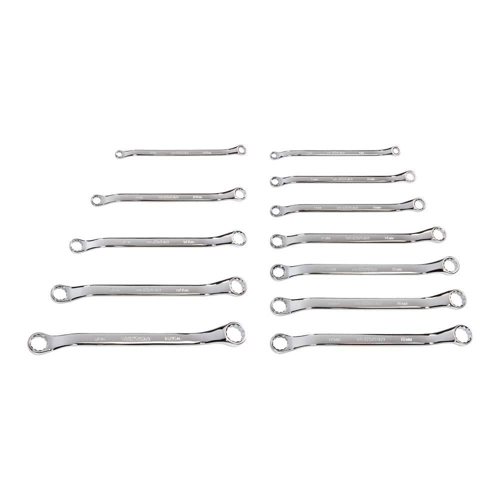 TEKTON 1/4-13/16 in., 6 mm to 19 mm 45-Degree Offset Box End Wrench Set ...