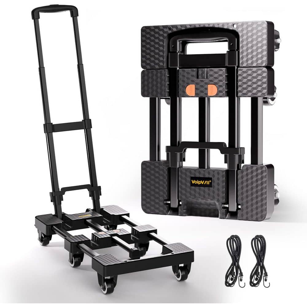 Primehome Heavy-Duty 6-Wheel Folding Hand Truck, 500 lbs. Capacity ...