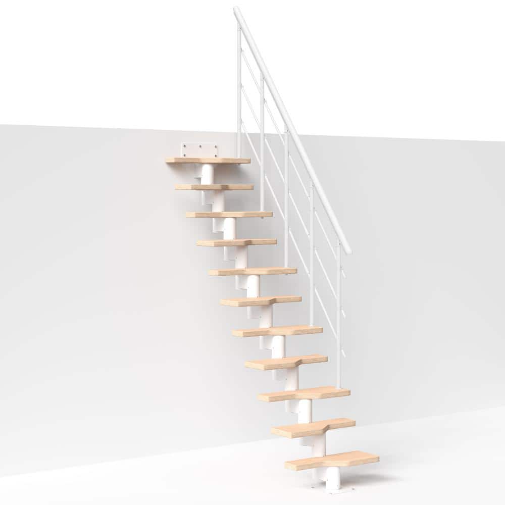Dolle Lugano White 9 ft. Modular Staircase Kit 68420 - The Home Depot