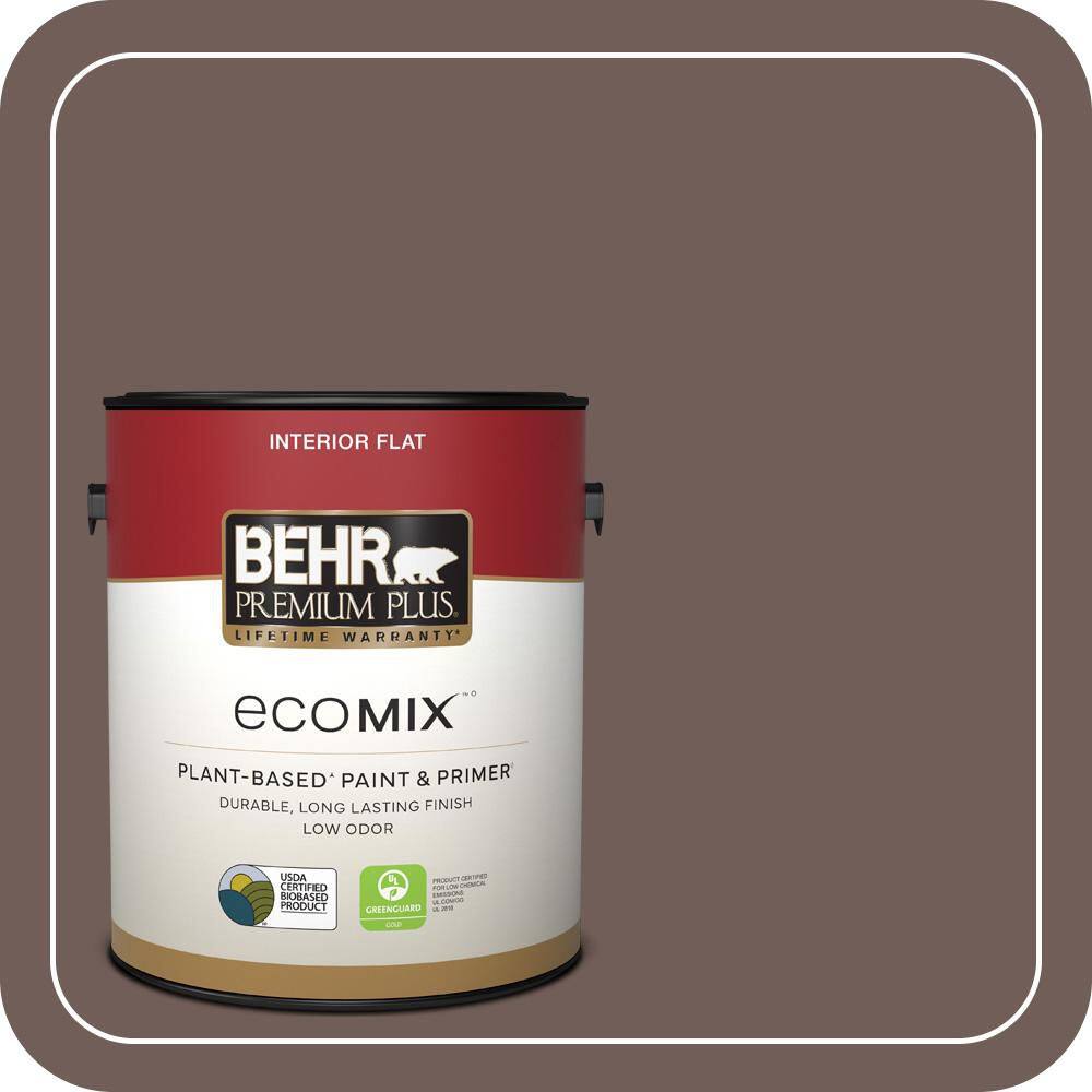 BEHR PREMIUM PLUS 1 gal. #750B-6 Tree Bark Flat EcoMix Plant-Based ...