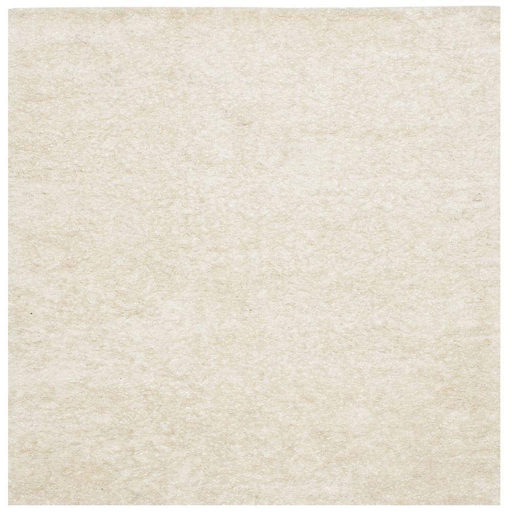 SAFAVIEH Malibu Shag White 5 ft. x 5 ft. Square Solid Area Rug MLS431W ...