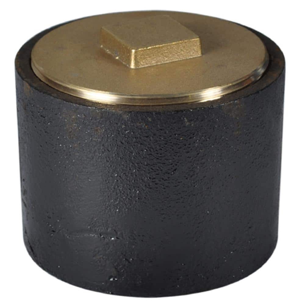 3 in. Cast Iron Ferrule with Brass Plug 610 SP228-3 - The Home Depot