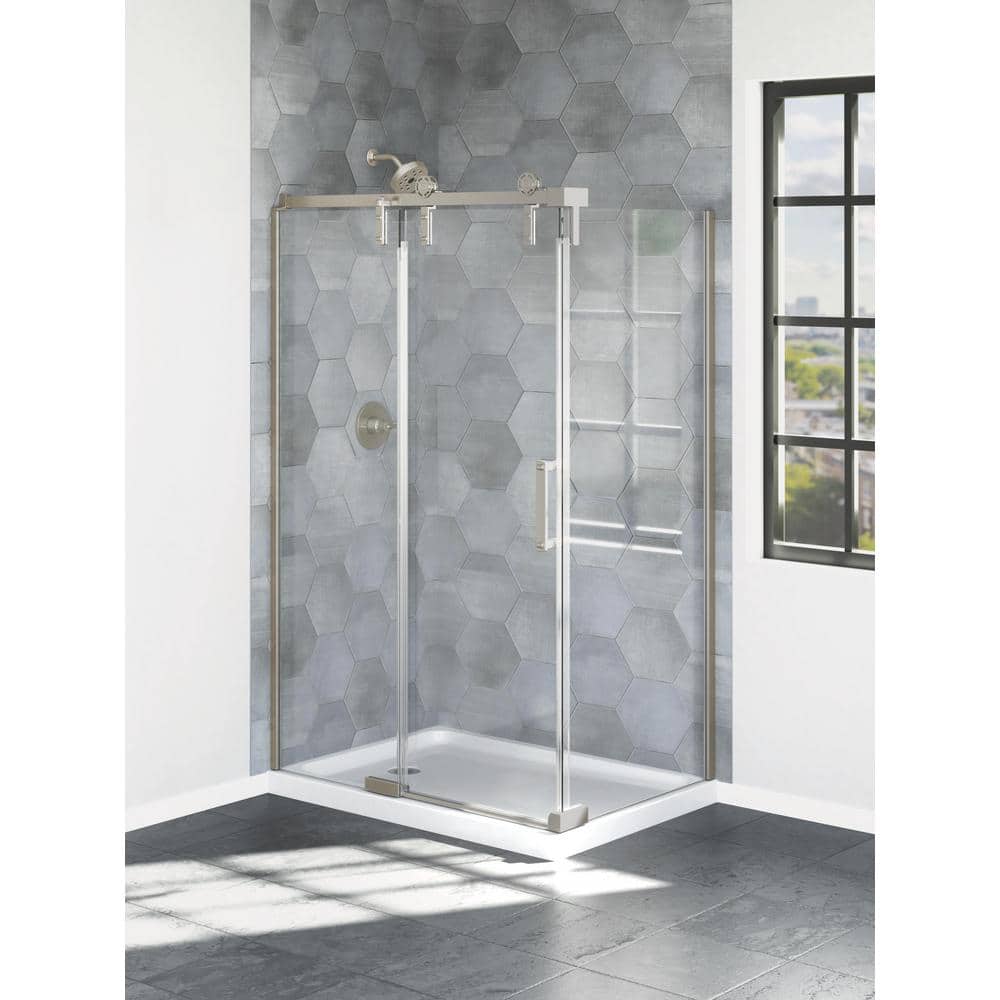 Delta Industrial 48 in. L x 34 in. W x 76 in. H Corner Shower Kit with ...