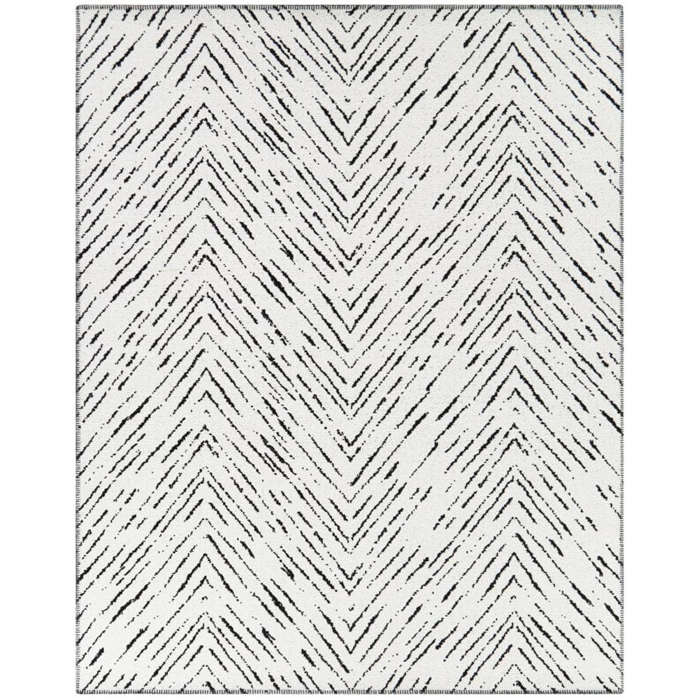 BALTA Felicia White 5 ft. x 7 ft. Chevron Area Rug 3120634 - The Home Depot