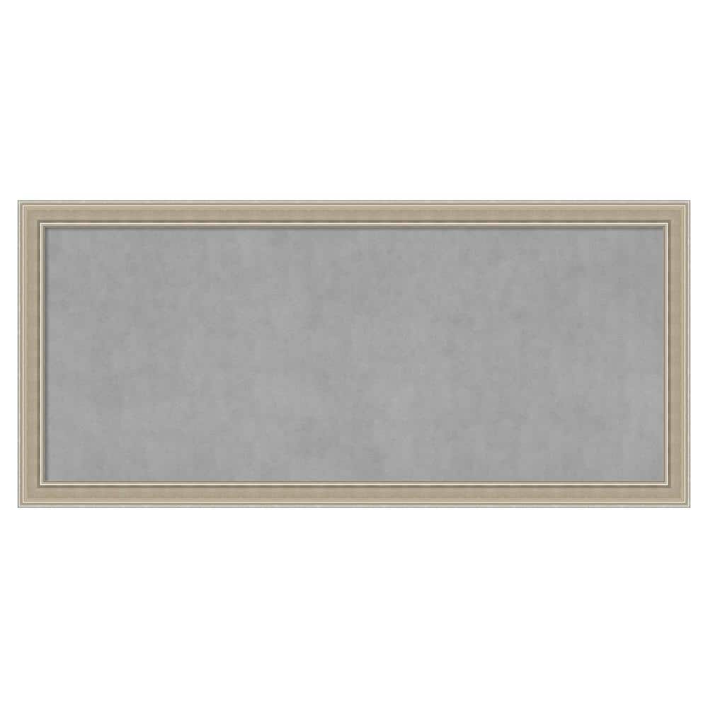 Amanti Art Mezzo Silver 52 in. x 24 in. Framed Magnetic Board ...