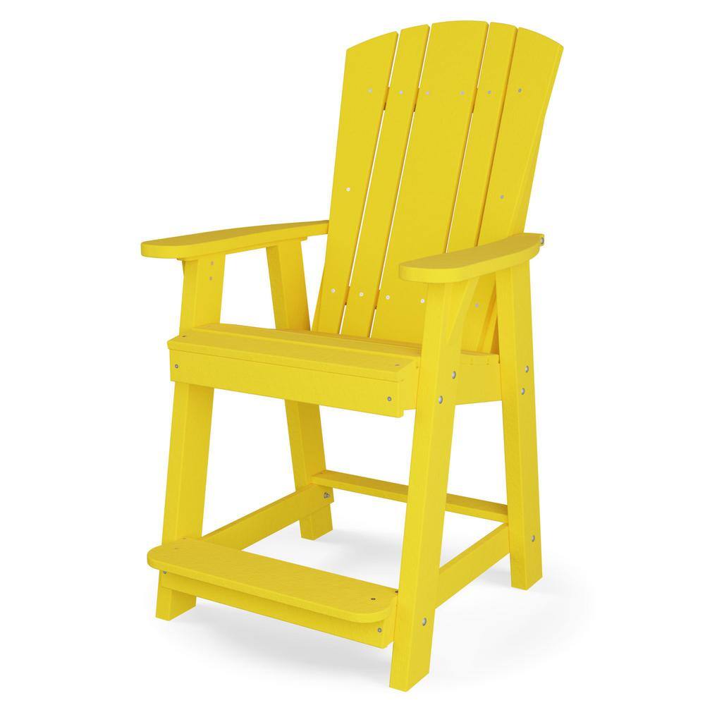 WILDRIDGE Heritage Lemon Yellow Plastic Outdoor Balcony Chair LCC-150 ...