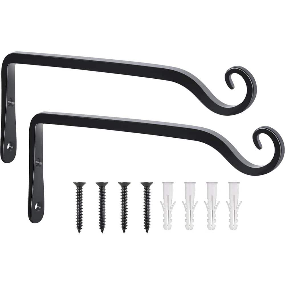 SenQWFa 2-Pack 10 in. Metal Plant Hangers Outdoor Wall Hooks for ...