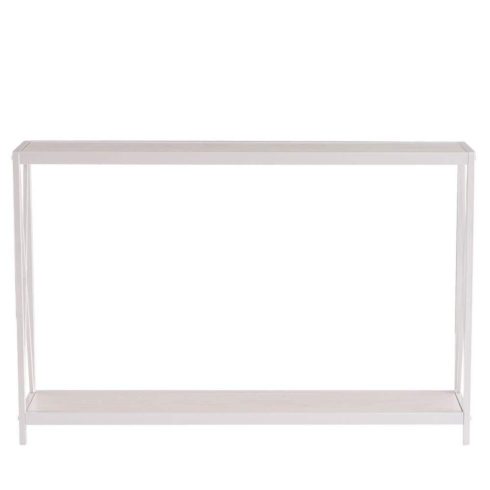 Outopee 47.24 in. Standard Rectangle White Wood Console Table with ...
