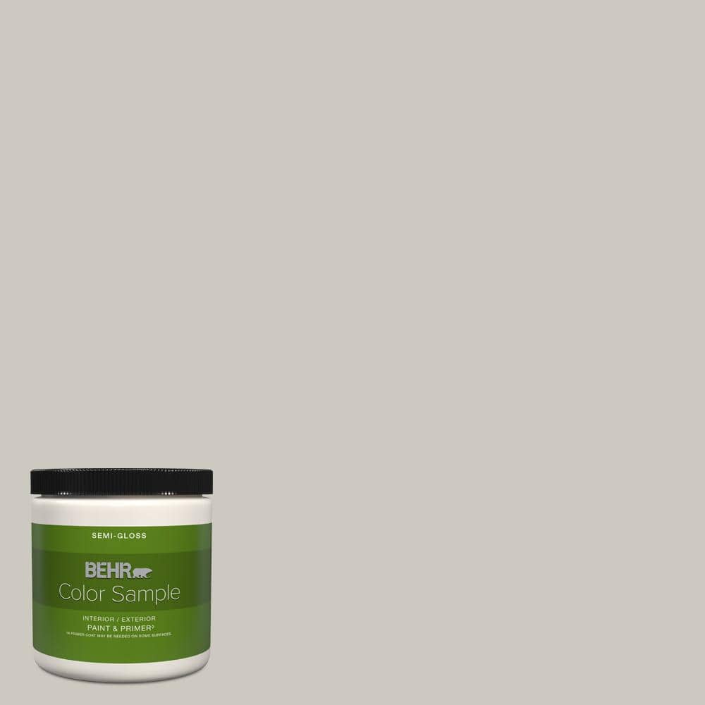BEHR PREMIUM PLUS 8 oz. #DC-008 Gratifying Gray Semi-Gloss Interior ...