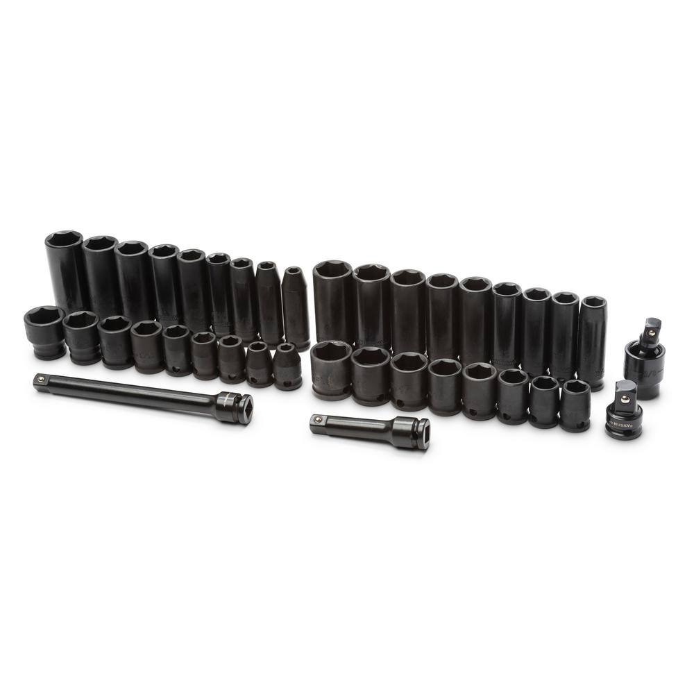 Husky 3/8 in. Drive Impact Socket and Accessory Set (40-Pieces ...