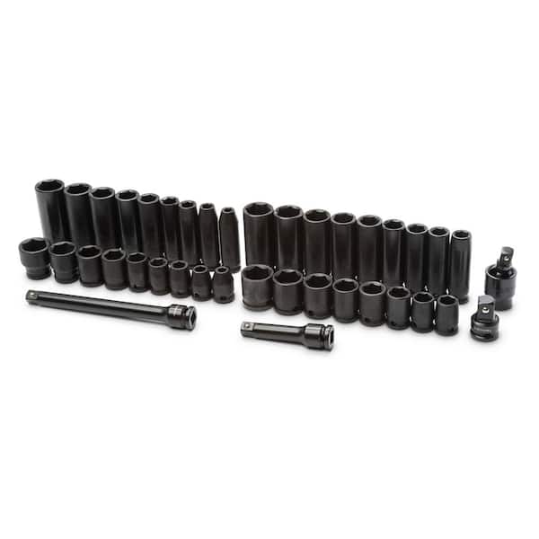 Husky 3/8 in. Drive Impact Socket and Accessory Set (40-Pieces ...