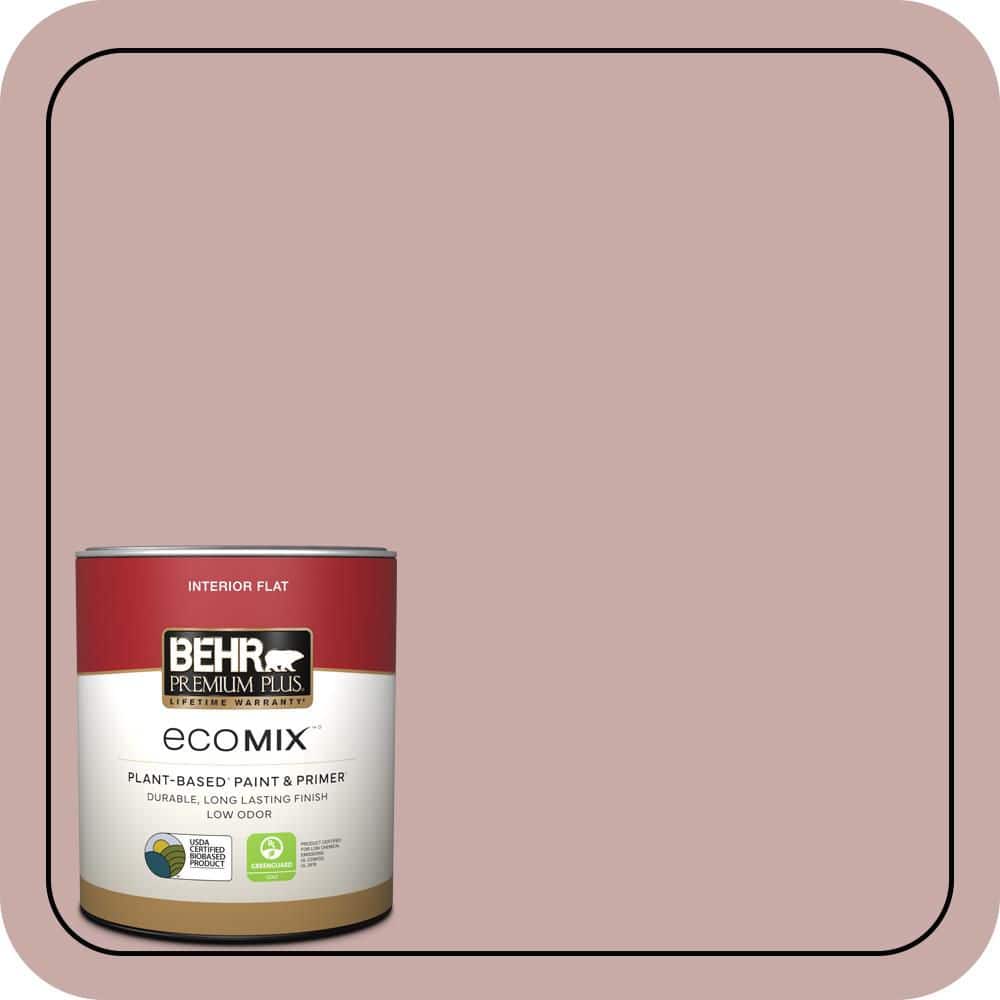 BEHR PREMIUM PLUS 1 qt. #130E-3 Rosy Tan Flat EcoMix Plant-Based ...
