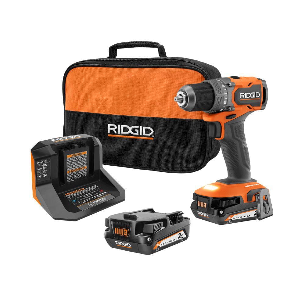 RIDGID 18V SubCompact Brushless Cordless 1/2 in. Drill/Driver Kit with ...