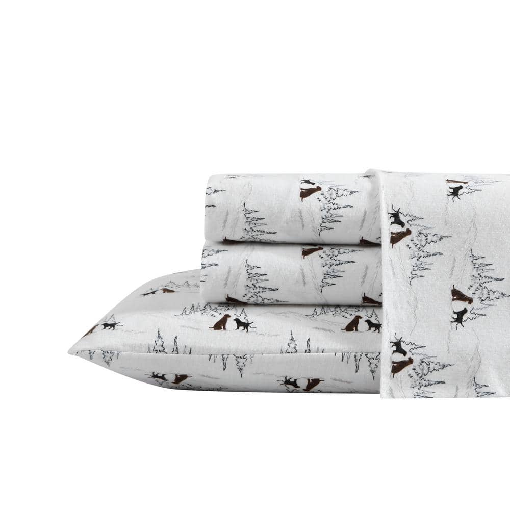 Eddie Bauer Dog Friends 4-Piece White Cotton King Sheet Set ...