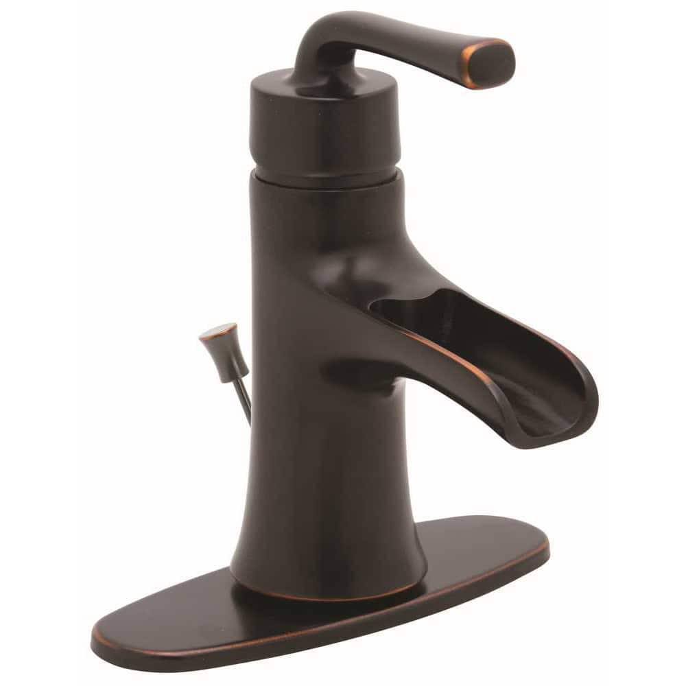Premier Sanibel Single Hole Single-Handle Bathroom Faucet in Bronze ...