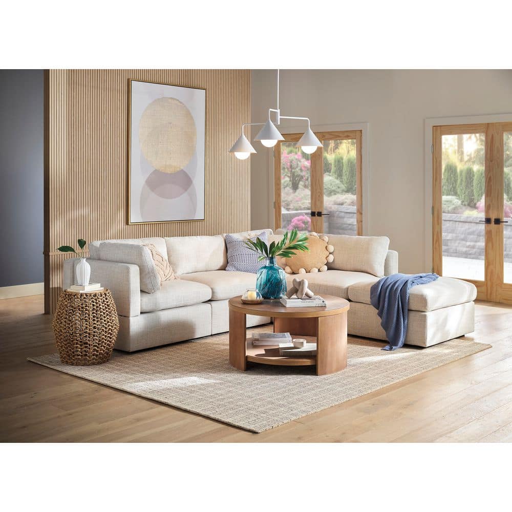 Home Decorators Collection Thorton Sofa Combo in Wheat 136in. Square ...