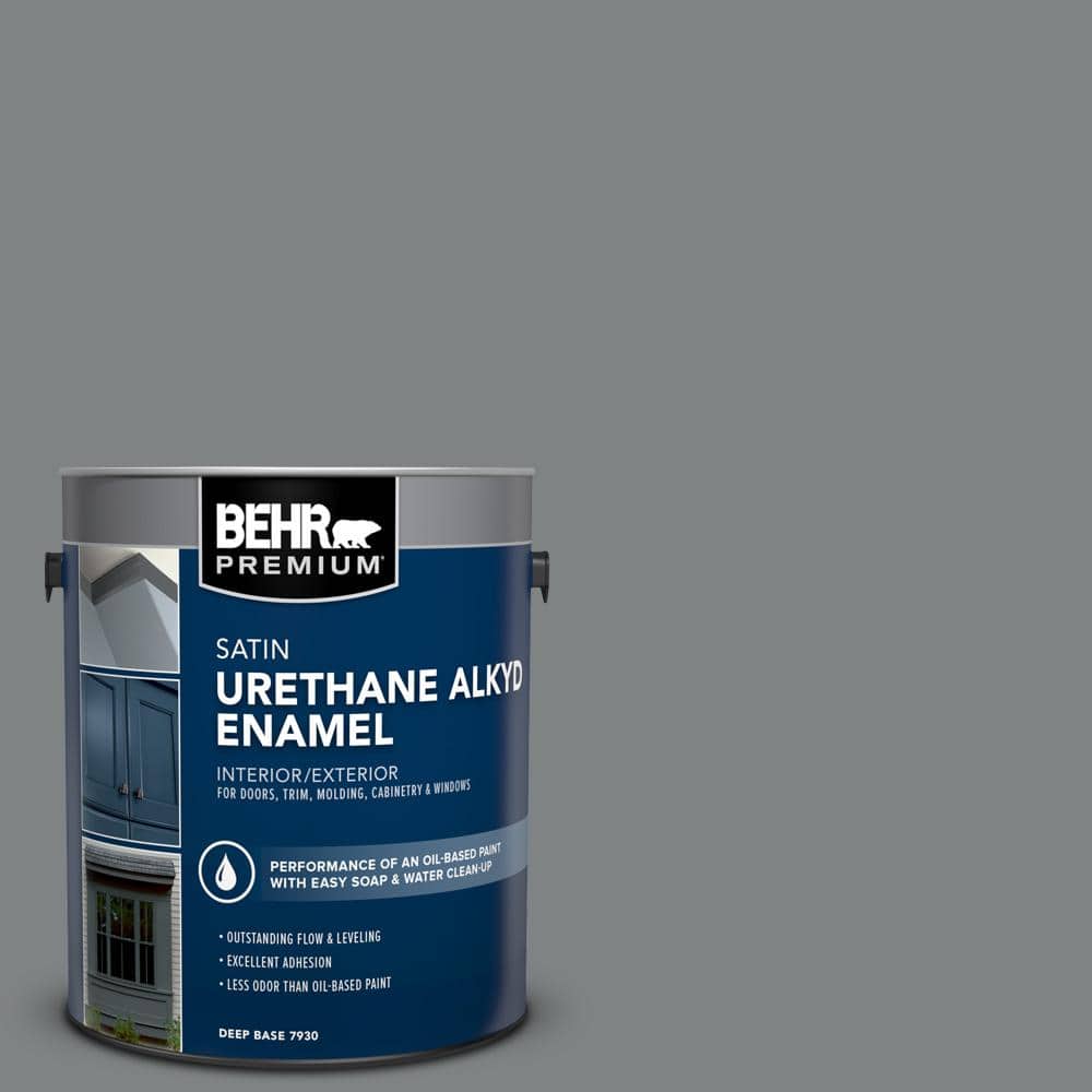 BEHR PREMIUM 1 gal. #PPU26-03 Legendary Gray Urethane Alkyd Satin ...