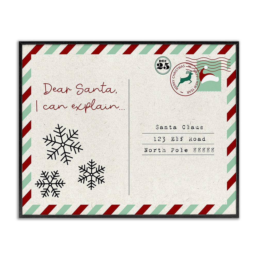 Stupell Industries Dear Santa Postcard by Lil' Rue 1-Piece Framed ...