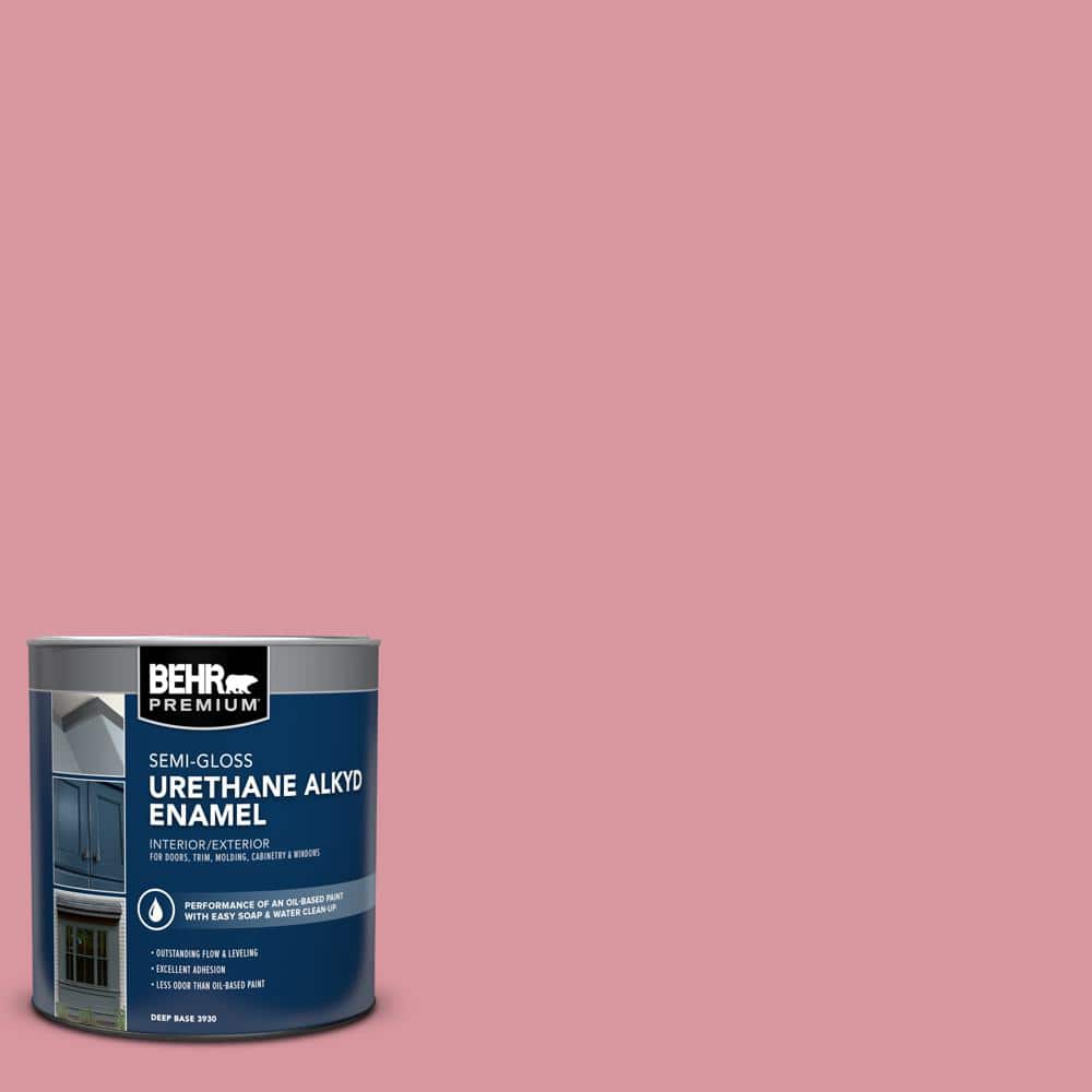 BEHR PREMIUM 1 qt. #M150-4 Glow Pink Semi-Gloss Enamel Urethane Alkyd ...