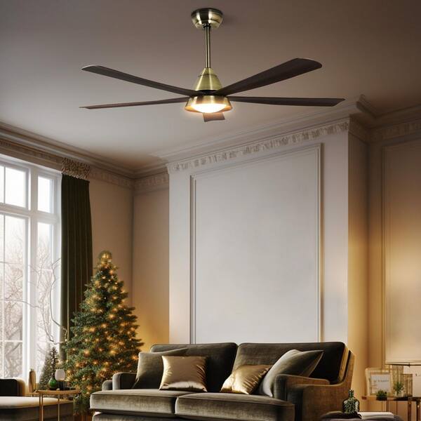 TOZING 52 in. Indoor Modern Dark Wood Dark Low Profile 3 Blades Flush ...