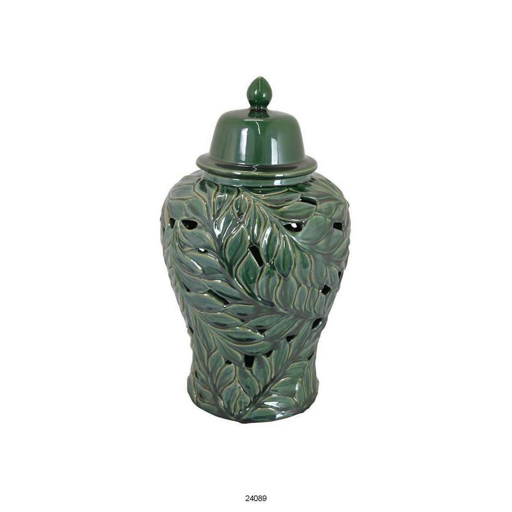 Benjara Ceramic Jar with Lid BM312583 - The Home Depot