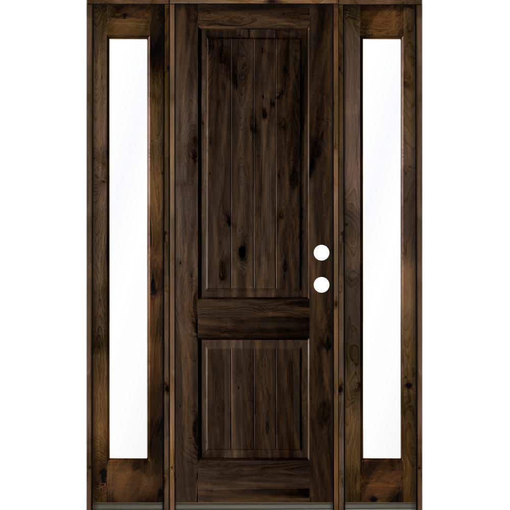 Krosswood Doors 58 in. x 96 in. Rustic Knotty Alder Square Top Left ...