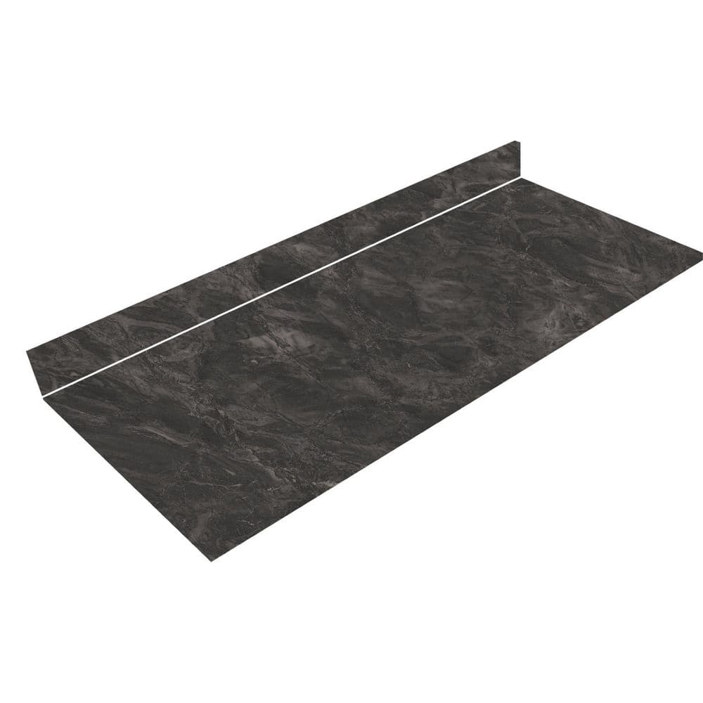 THINSCAPE 4 ft. L x 25 in. D Engineered Composite Countertop in Notte ...