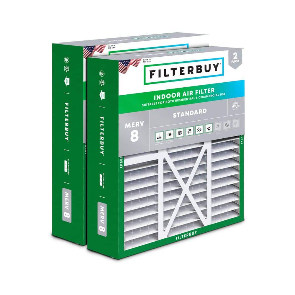 Filterbuy 16 in. x 20 in. x 5 in. MERV 8 (FPR 5) Dust Defense Pleated ...
