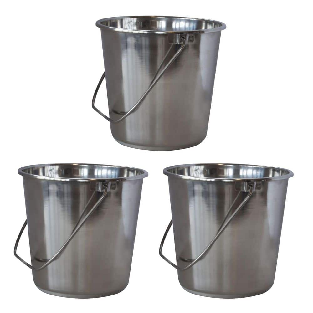 Sportsman Extra Large Stainless Steel Bucket Set (3-Pack) 801682 - The ...