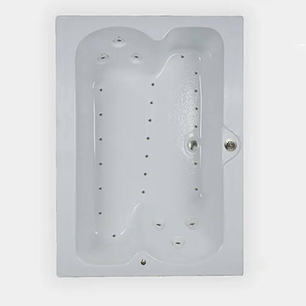 Comfortflo 60 in. x 48 in. Rectangular Air Bath Bathtub with Reversible ...