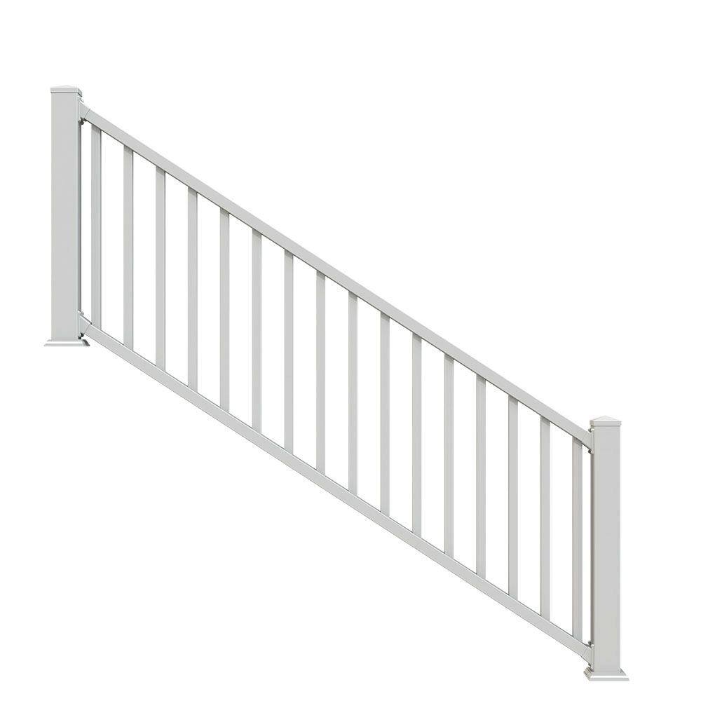 Barrette Outdoor Living Select 8 ft. x 36 in. White Vinyl Stair Rail ...