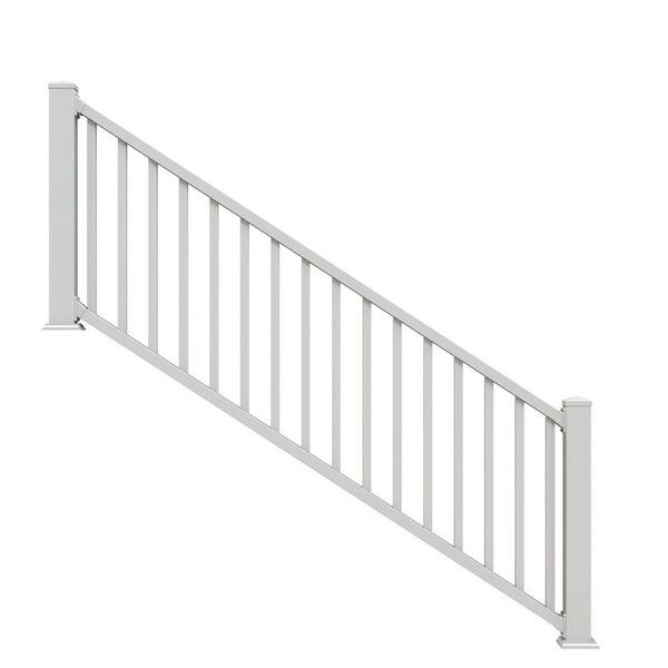Veranda Select White 3 ft. Vinyl Stair Rail Kit with Square Balusters ...