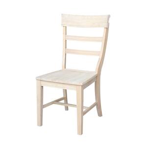 International Concepts Roma Unfinished Wood Ladder Back Dining Chair ...
