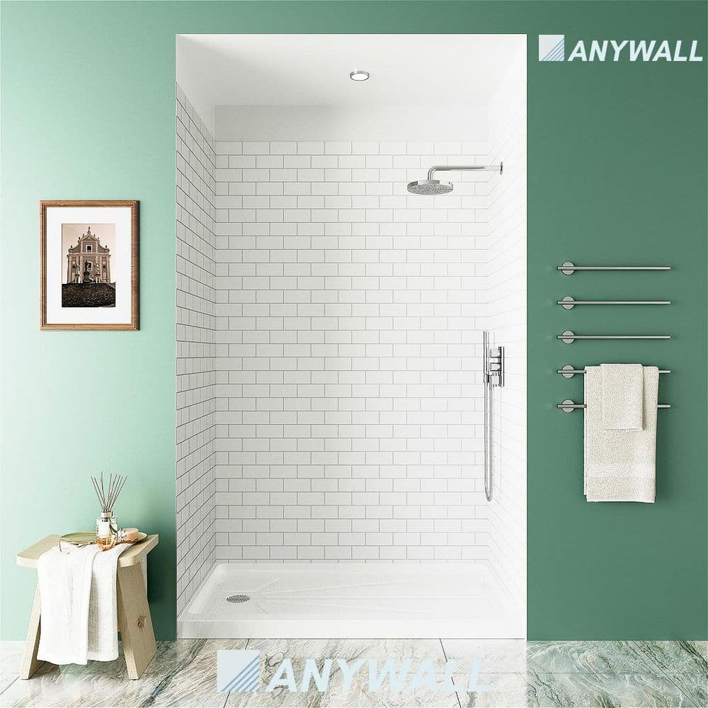 Anywall X Title 60 in. x 36 in. x 96 in. 3-Piece Acrylic Full Shower ...