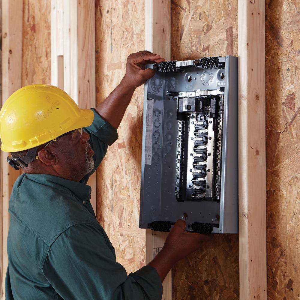 Homeline 100 Amp 20-Space 40-Circuit Indoor Main Breaker Qwik-Grip Plug ...