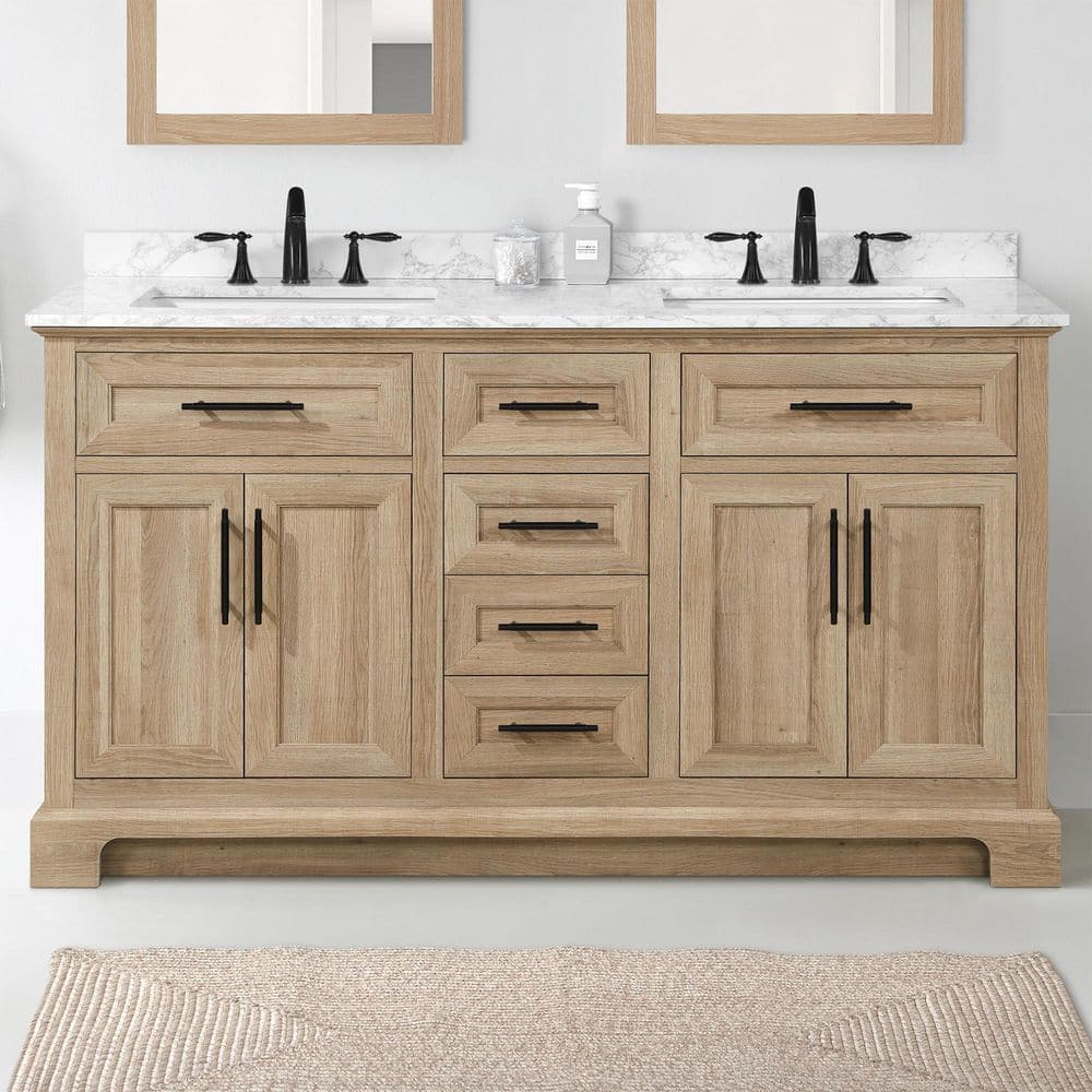 Home Decorators Collection Doveton 60 in. Double Sink Freestanding ...