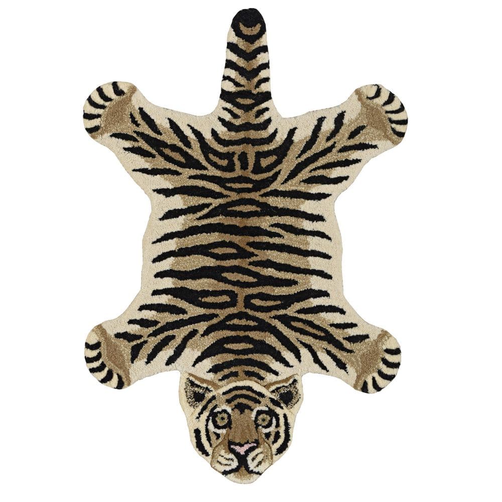Linon Home Decor Jungle Tiger Gold and Black 2 ft. x 3 ft. Modern ...