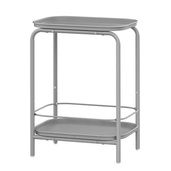 MOEPISY Dove Gray 2-Tier Outdoor Table 0D44JN8CW - The Home Depot