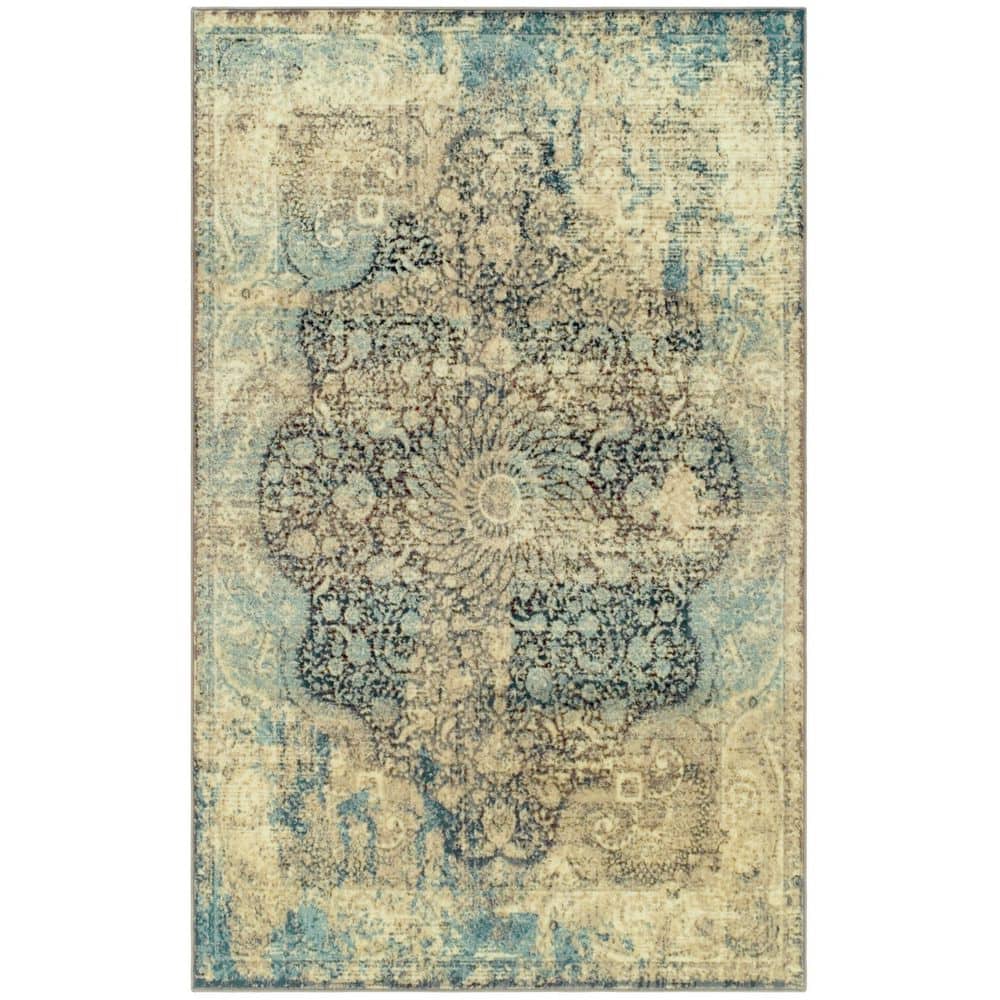SUPERIOR Zelda Black 8 ft. x 10 ft. Abstract Medallion Area Rug 8X10RUG ...