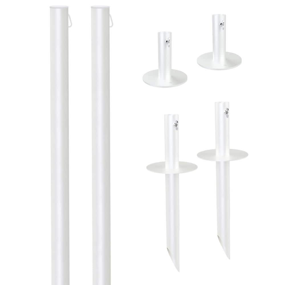 EXCELLO GLOBAL PRODUCTS Two 10 ft. White String Light Poles EGP-HD-0359 ...