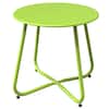 Sudzendf 18 in. W Lime Green Metal Round Patio Outdoor Side Table ...