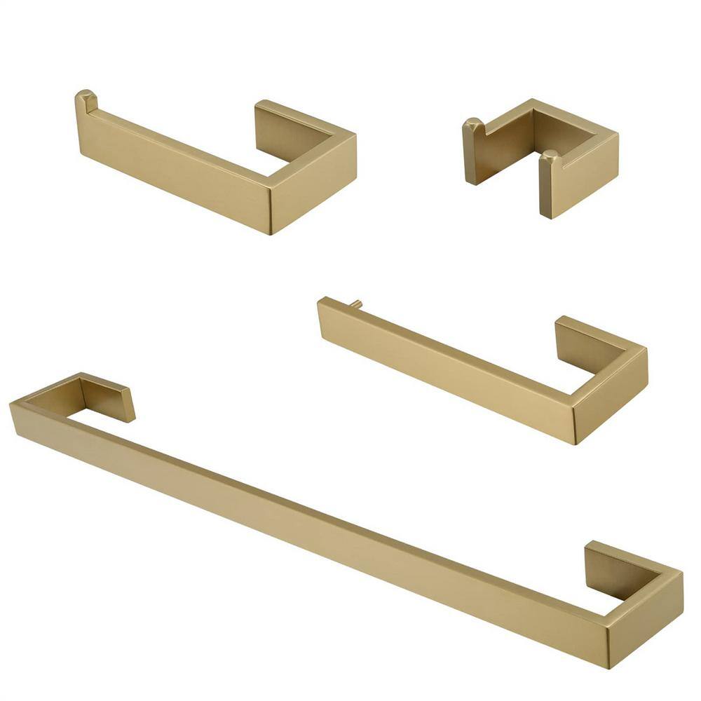 Cubilan 4-Piece Bath Hardware Set with Toilet Paper Holder, Towel Hook ...