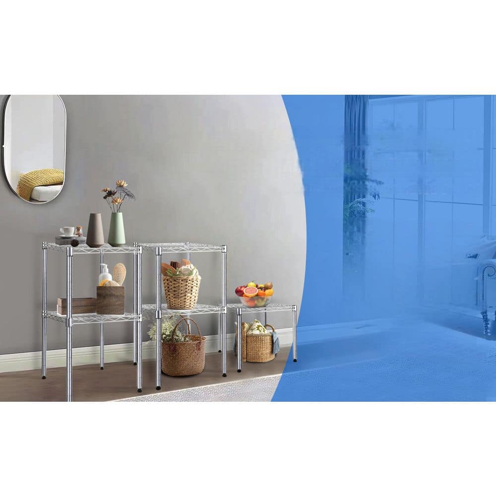 Otryad Heavy Duty Shelving Unit, Wire Metal Stackable Storage, 1-Tier ...