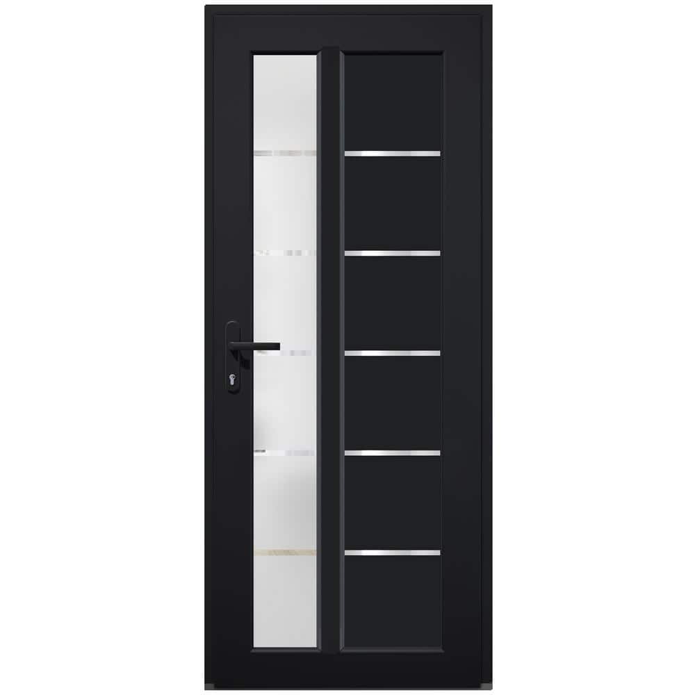 VDOMDOORS 8088 36 in. W. x 80 in. Right-hand/Inswing Frosted Glass ...