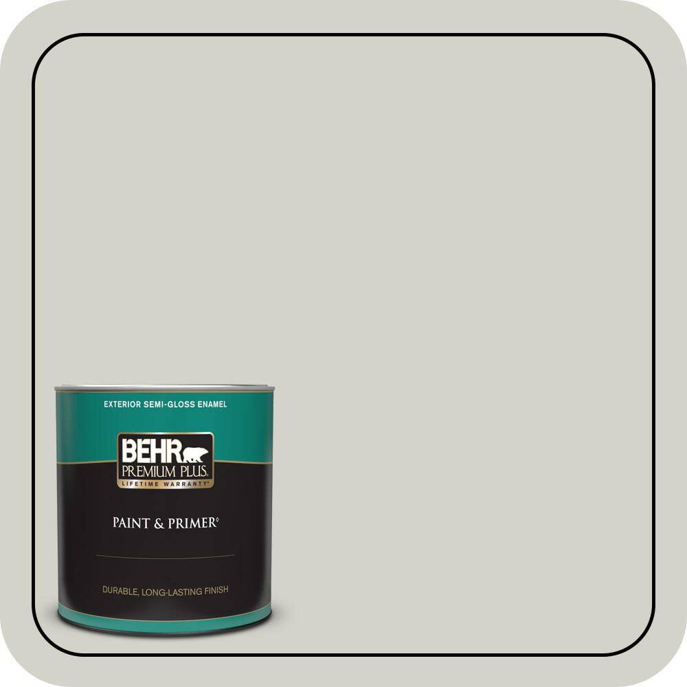 BEHR PREMIUM PLUS 1 qt. #N370-2 Eon Semi-Gloss Enamel Exterior Paint ...