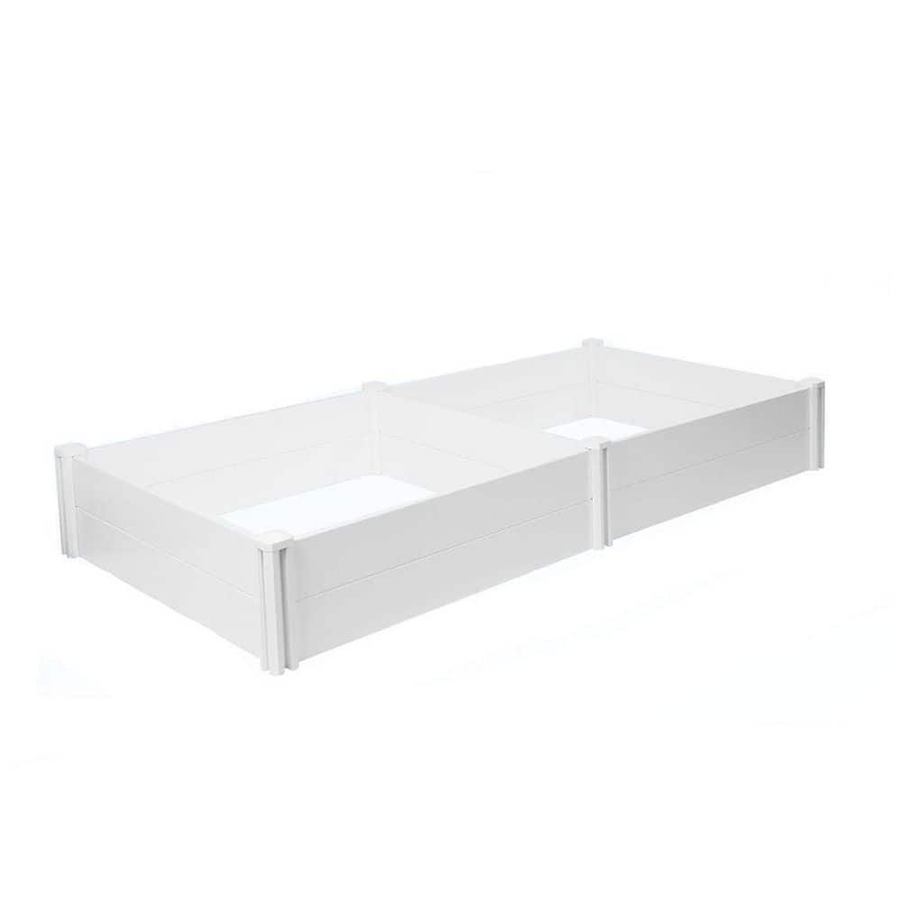 96 in. x 48 in. x 13.3 in. Vinyl Raised Garden Bed, Durable Outdoor ...