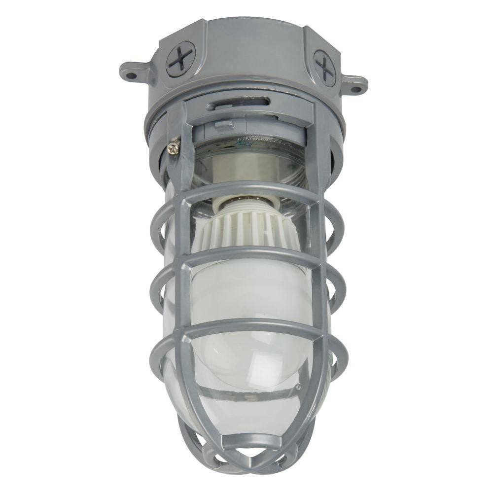 Lithonia Lighting 1-Light Grey Outdoor LED Ceiling/Hanging Vapor Light ...