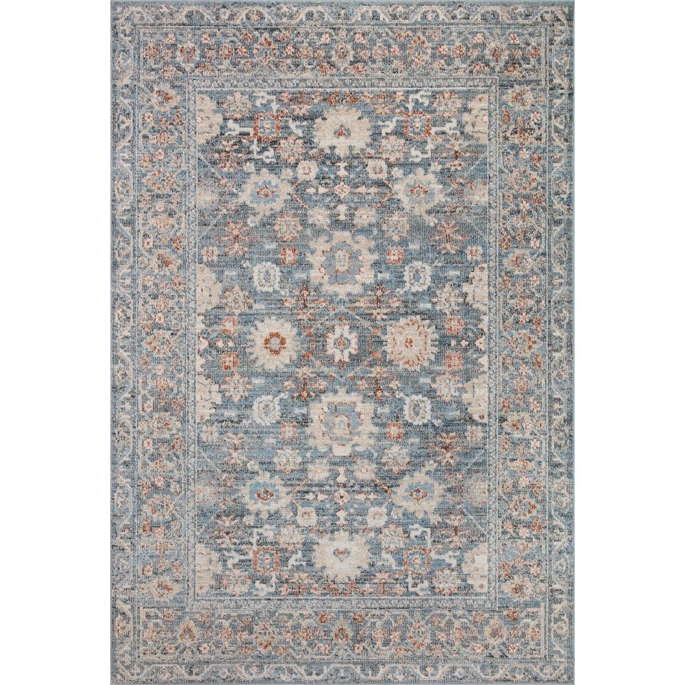 Loloi Odette Sky/Rust 9 ft. 2 in. x 9 ft. 2 in. Round Oriental Area Rug ...