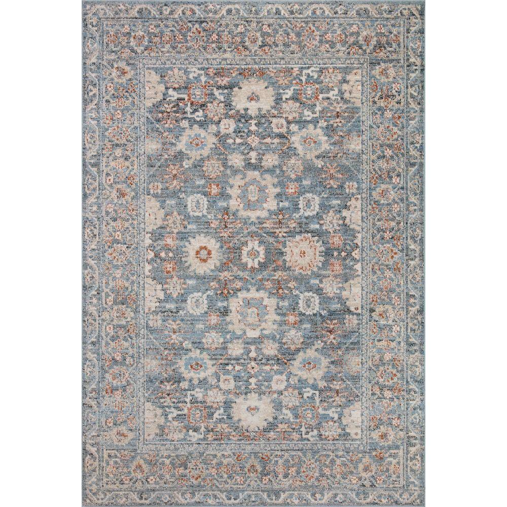 LOLOI II Odette Sky/Rust 2 ft. - 7 in. x 16 ft. Oriental Runner Rug ...