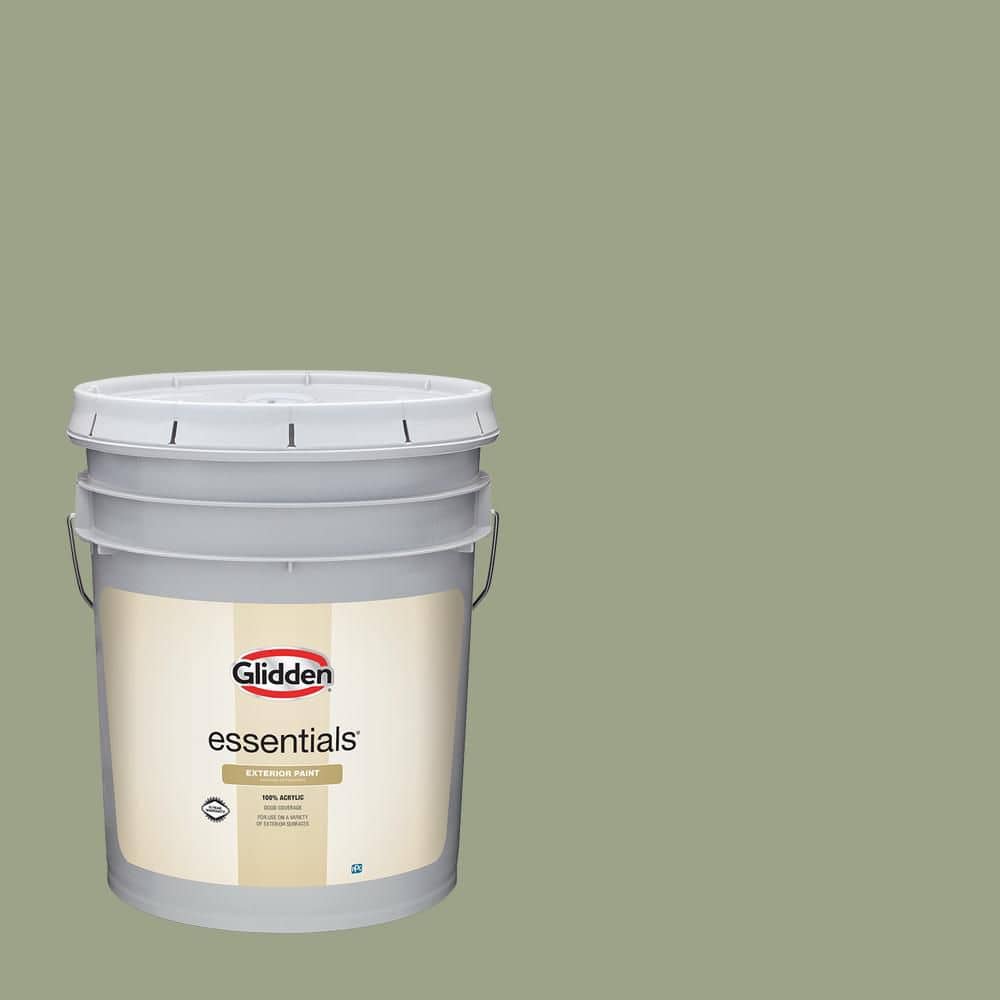 Glidden Essentials 5 gal. PPG1030-4 Edamame Satin Exterior Paint ...